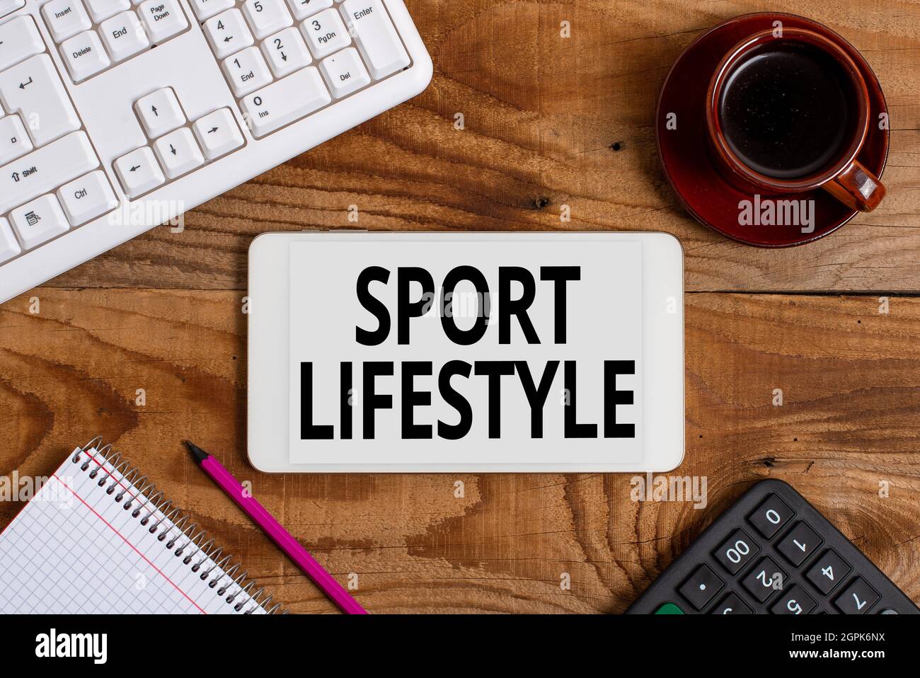 Handwriting text Sport Lifestyle. Business concept Fond of sport or ...