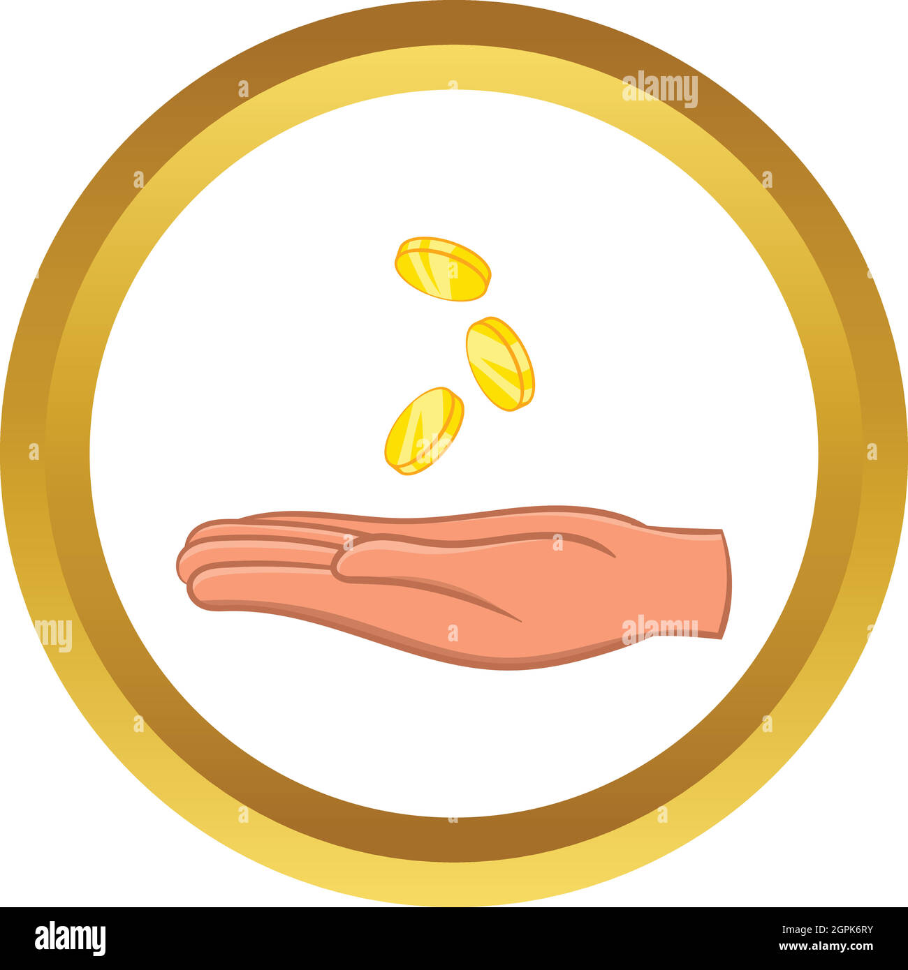 Hand holding coins icon cartoon hi-res stock photography and images - Alamy