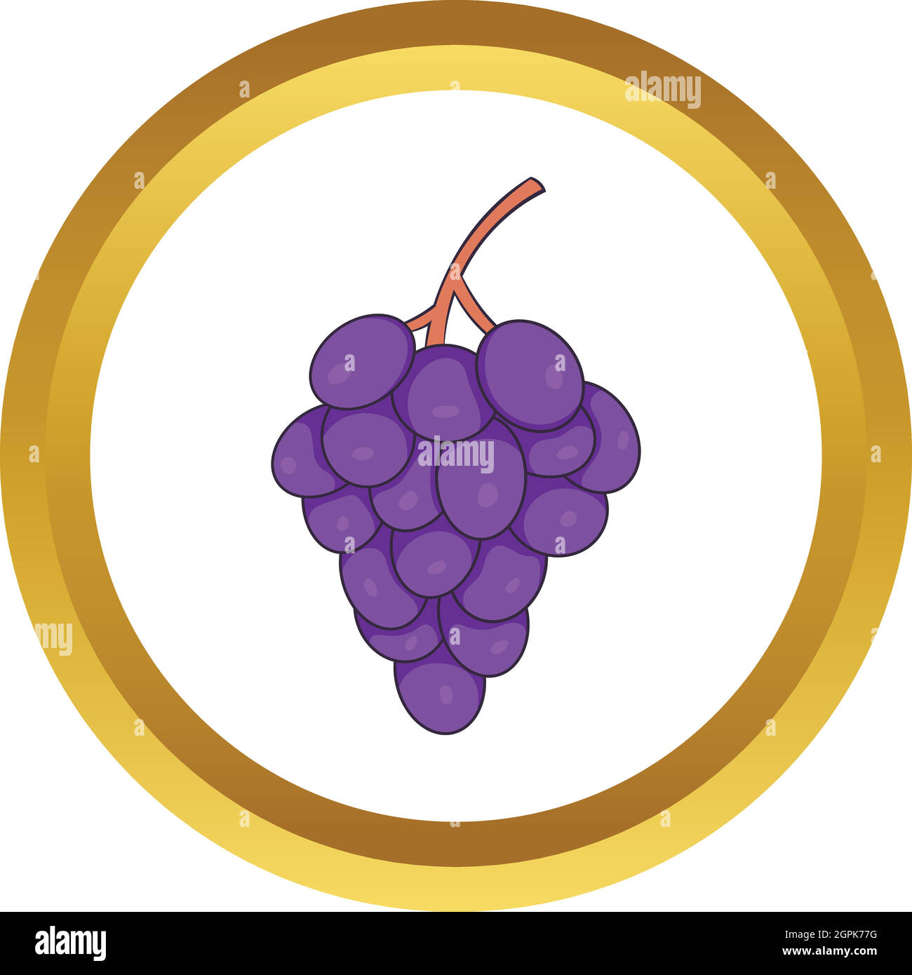 Cartoon bunch grape wine icon hi-res stock photography and images - Alamy