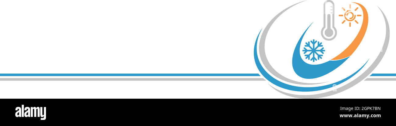 Thermometer, sun and snowflake, temperature logo, background Stock ...