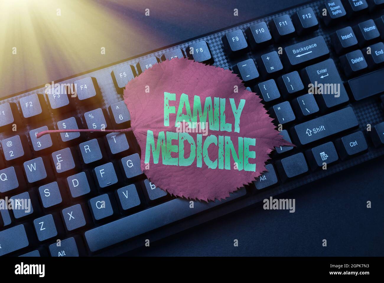 Hand writing sign Family Medicine. Concept meaning designed to provide ...