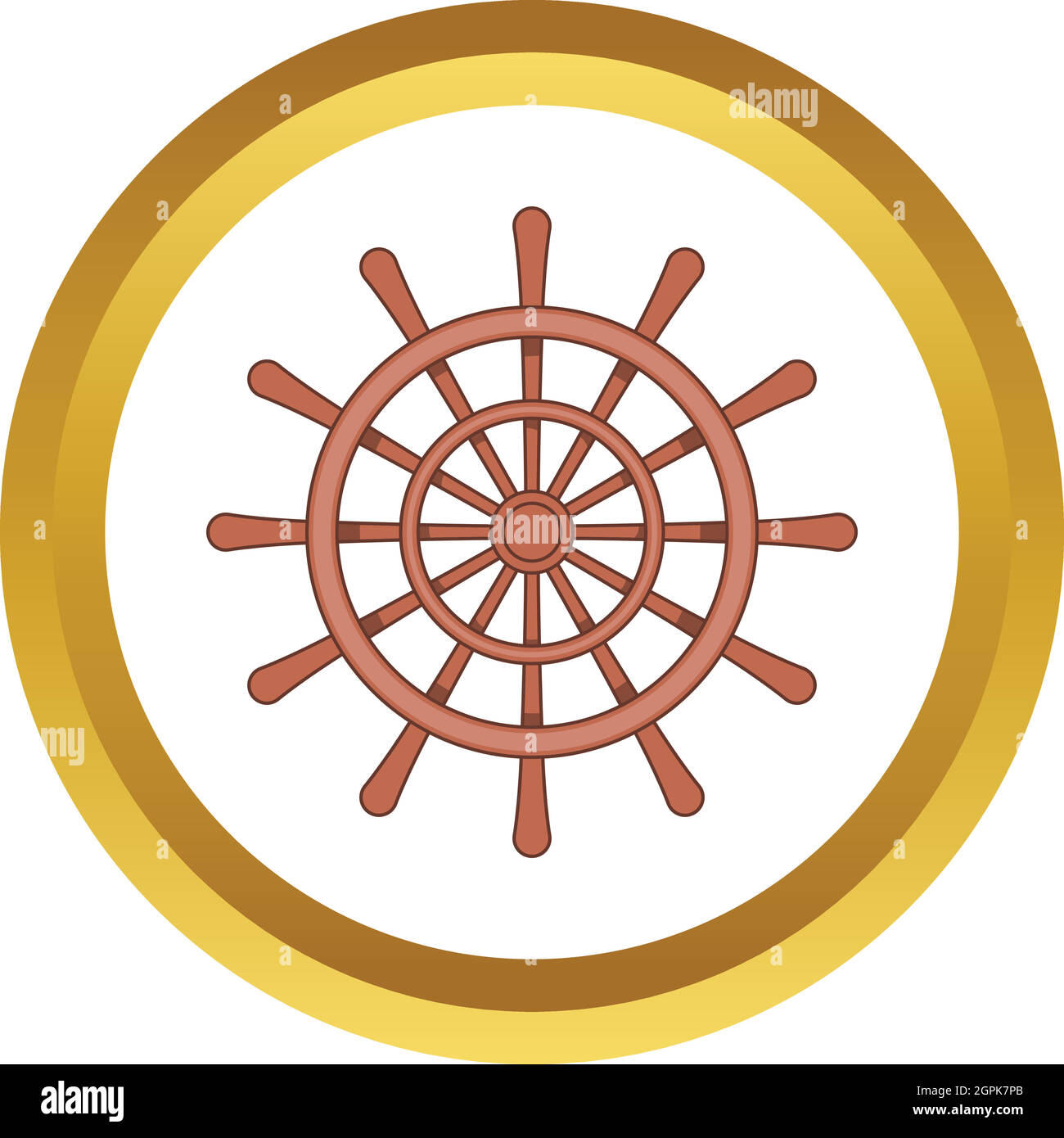 Wooden helm steering wheel Stock Vector Images - Alamy