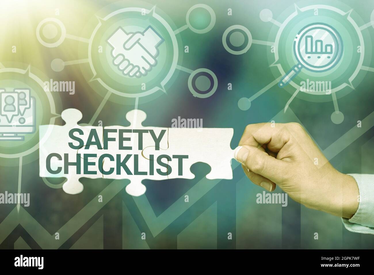 Text showing inspiration Safety Checklist. Business idea list of items ...
