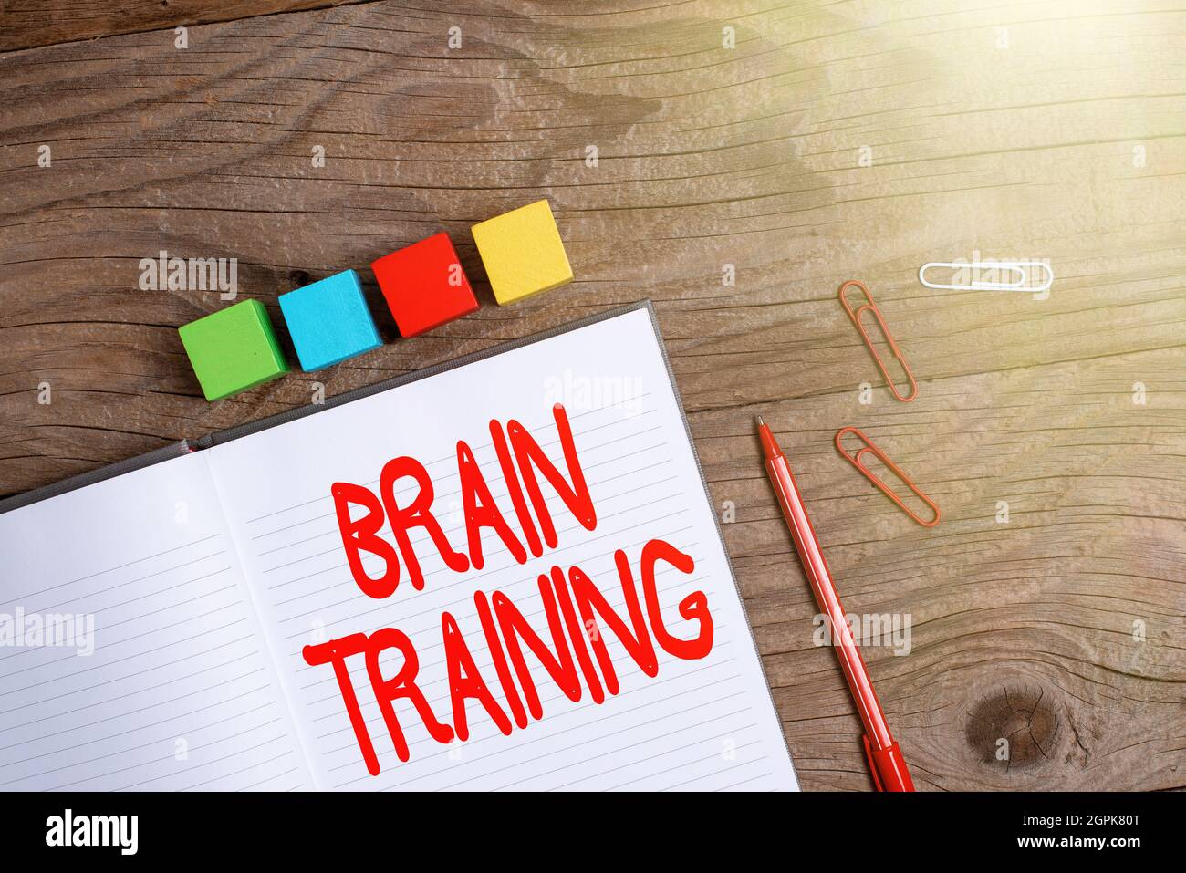 Hand writing sign Brain Training. Concept meaning mental activities to ...