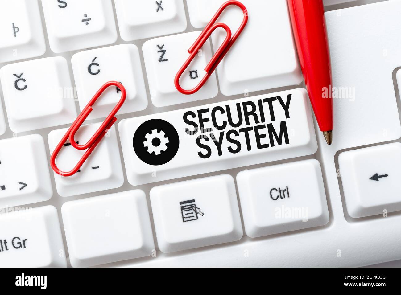 Hand writing sign Security System. Business idea system designed to ...