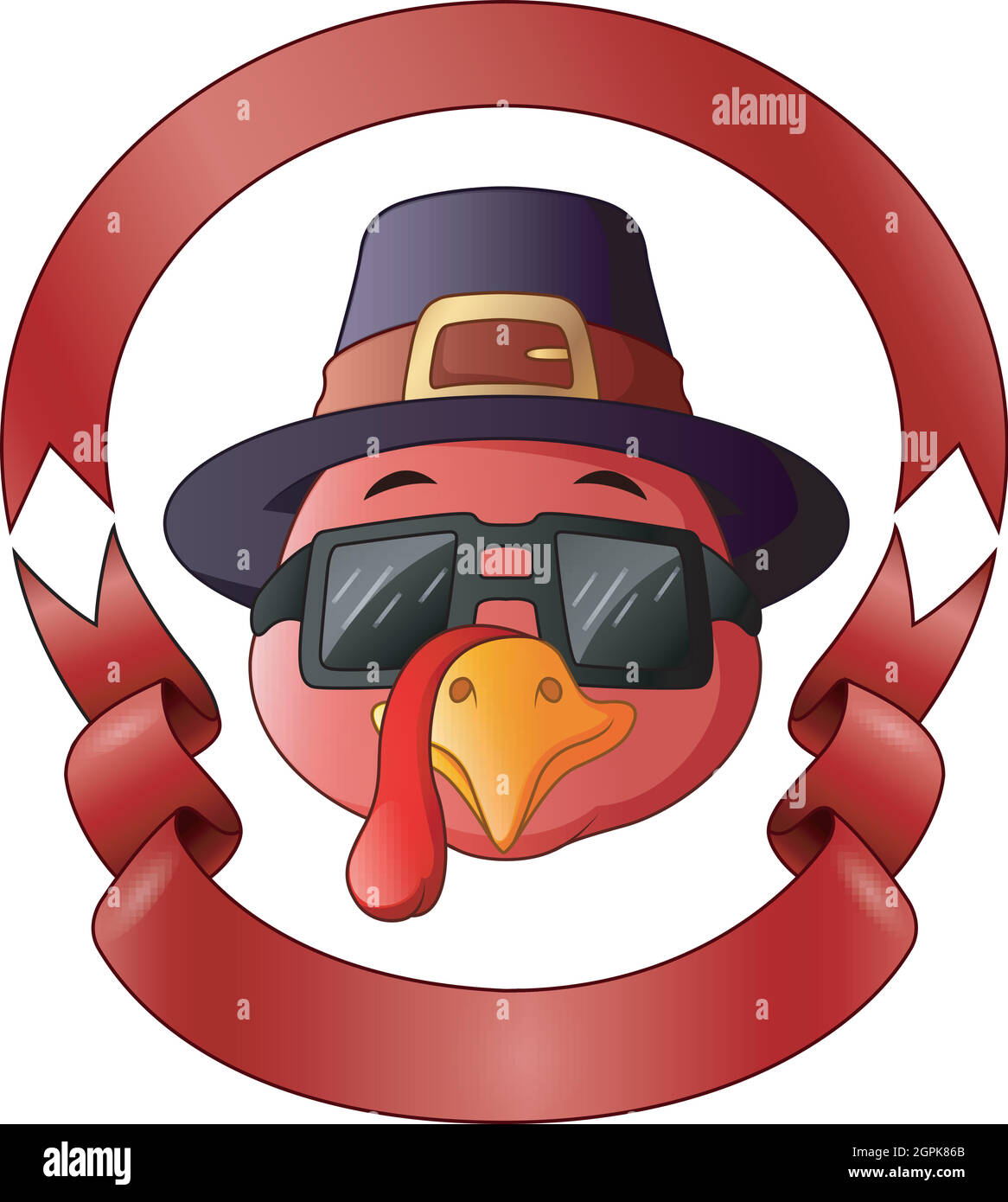 Red ribbon round seasonal Stock Vector Images - Alamy