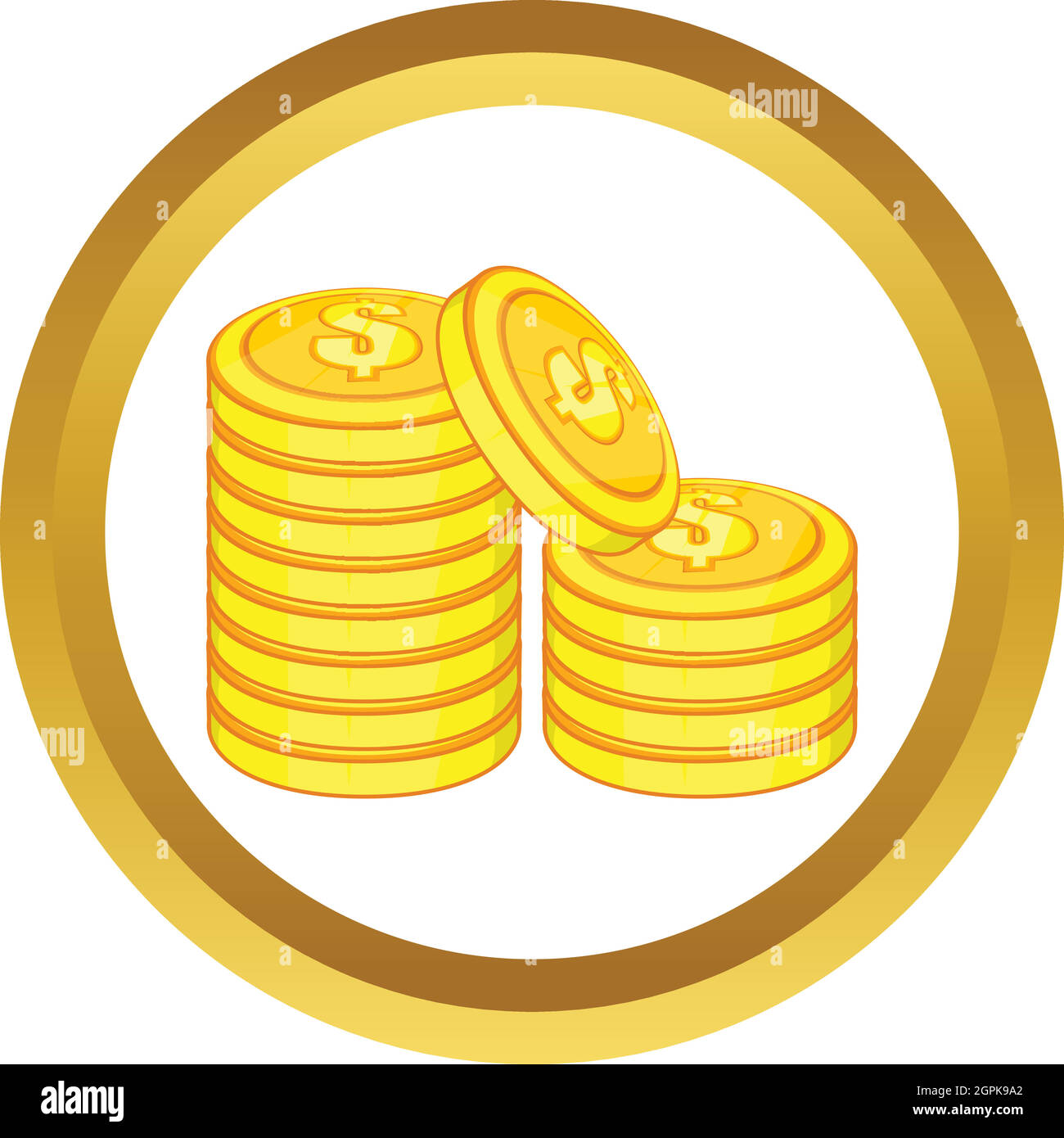 Stack of gold coins vector icon Stock Vector Image & Art - Alamy
