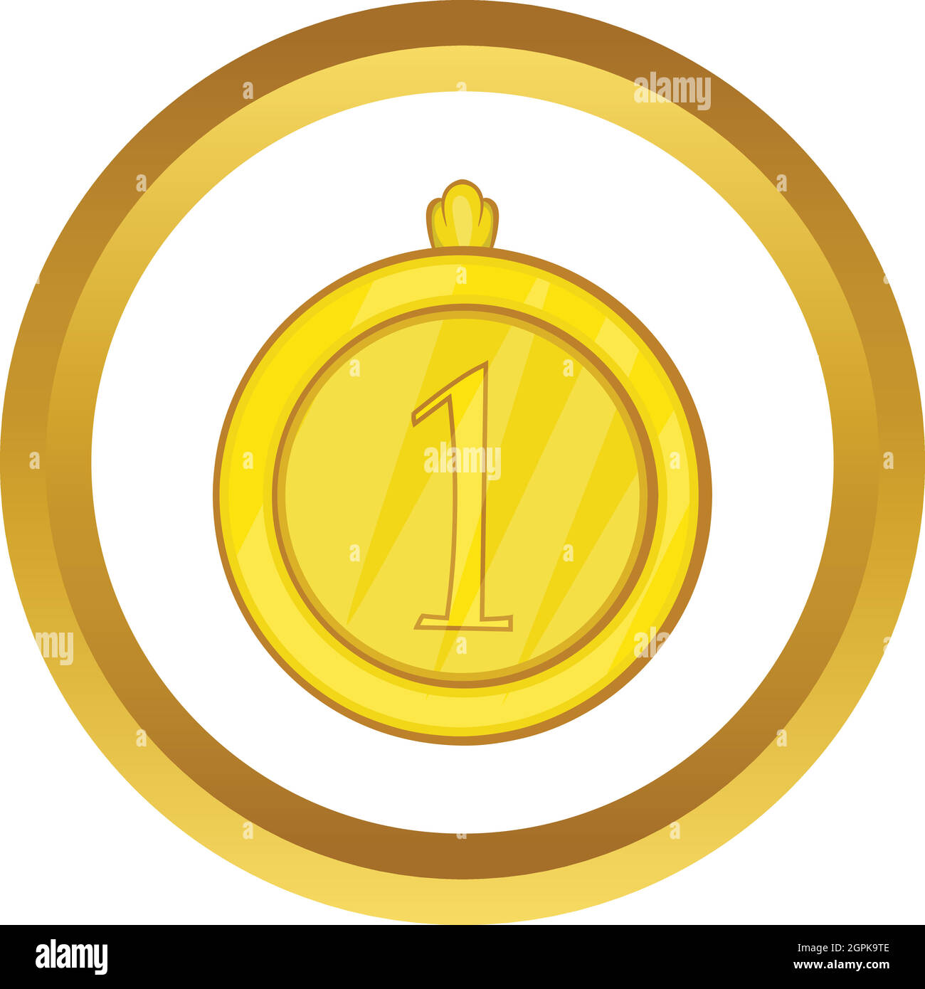 Gold first place medal vector icon Stock Vector Image & Art - Alamy