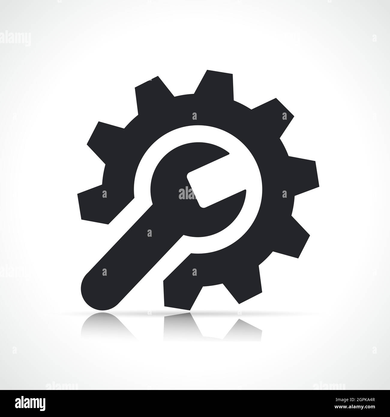 Gear and wrench symbol Stock Vector Images - Alamy