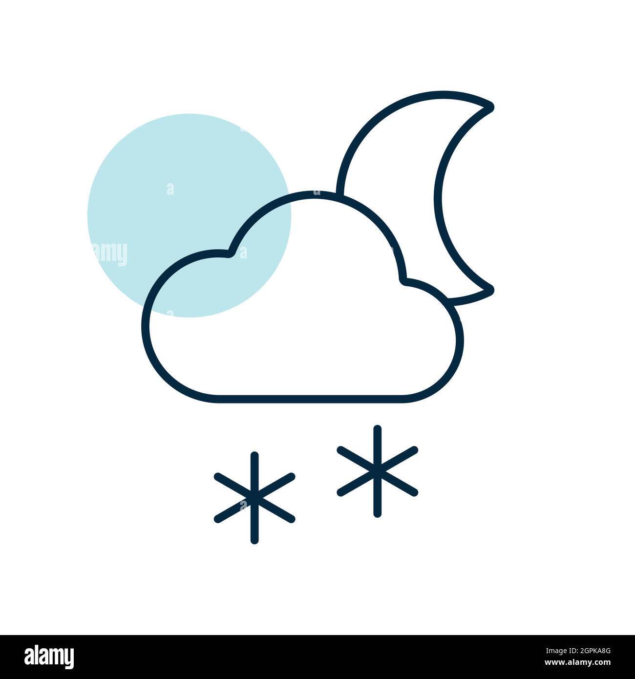 Cloud with snow moon vector icon. Weather sign Stock Vector Image & Art ...