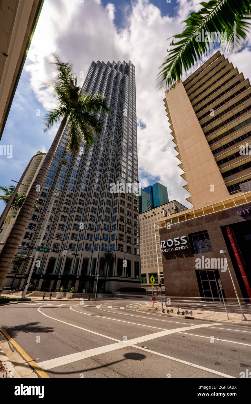Miami Beach, FL, USA - September 25, 2021: Towering office buildings ...