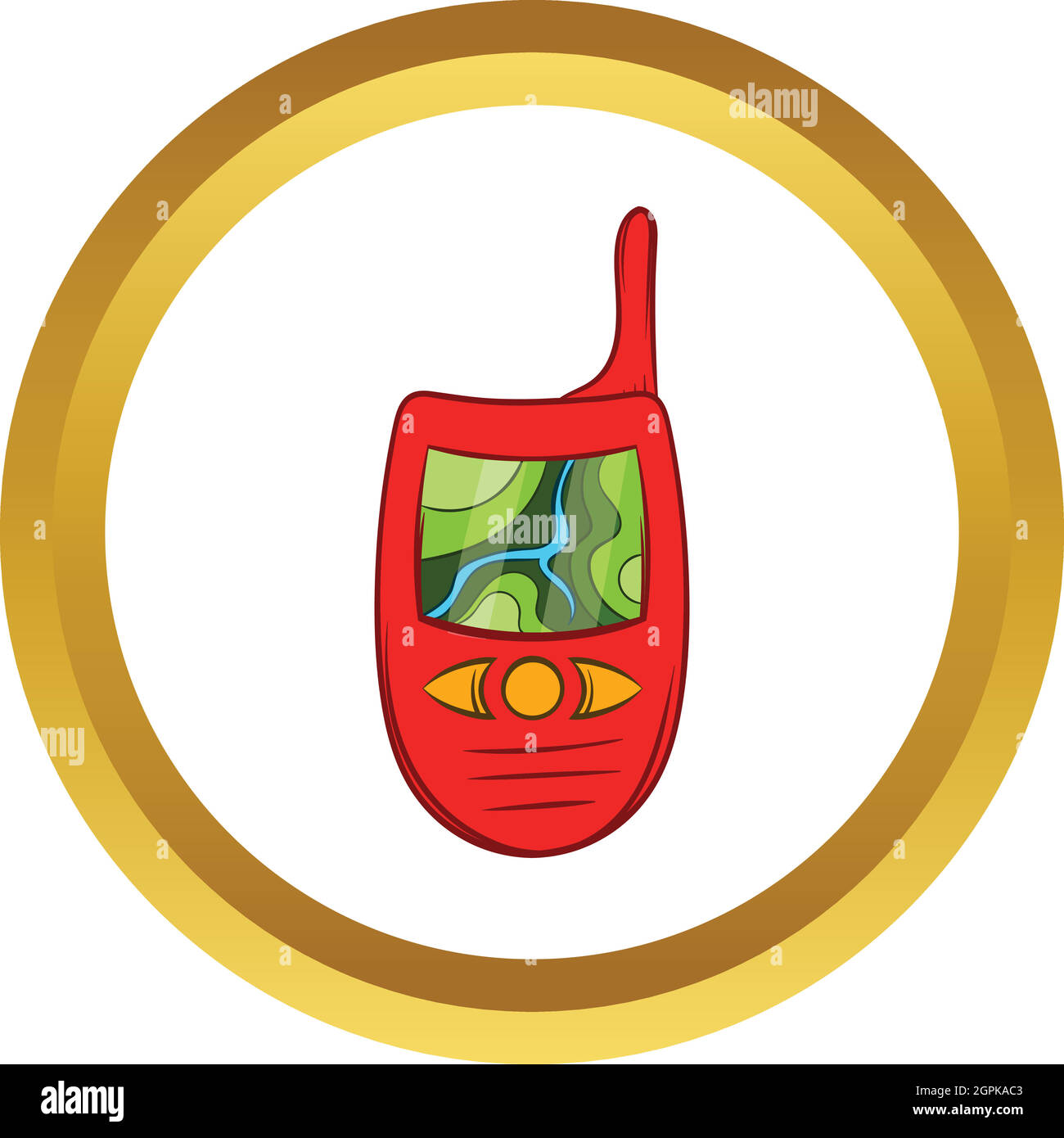 Hand held radio with GPS navigator vector icon Stock Vector Image & Art ...