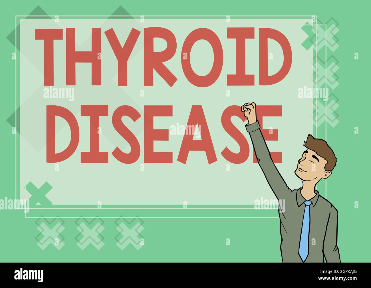 Conceptual display Thyroid Disease. Word for the thyroid gland fails to ...