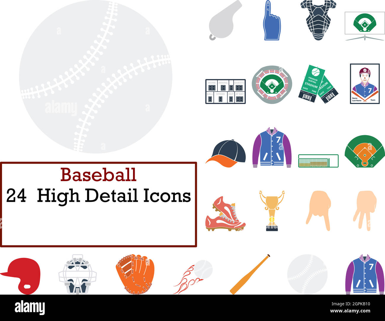 Baseball Icon Set Stock Vector Image & Art - Alamy