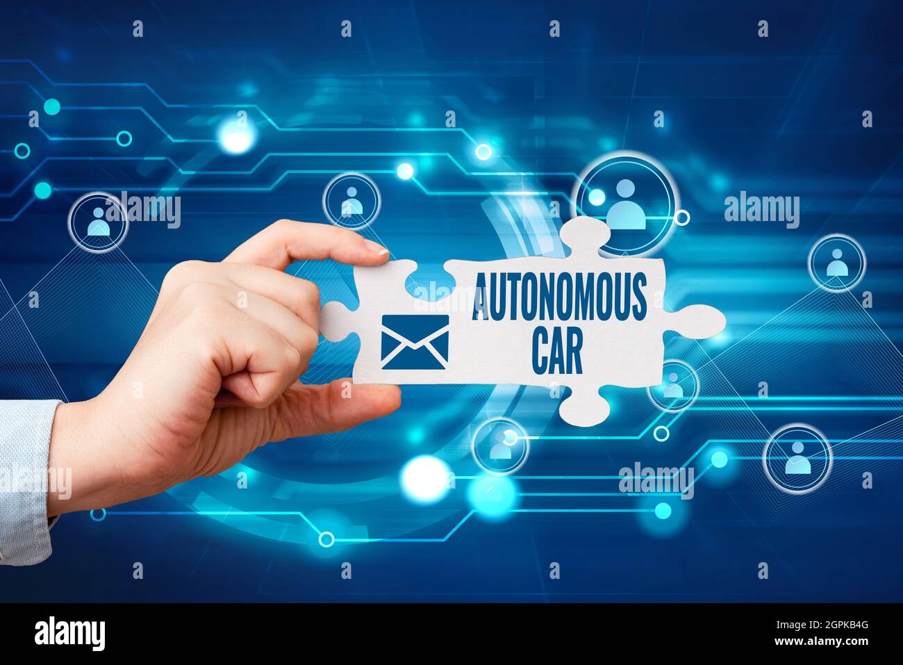 Conceptual display Autonomous Car. Word for vehicle that can guide ...