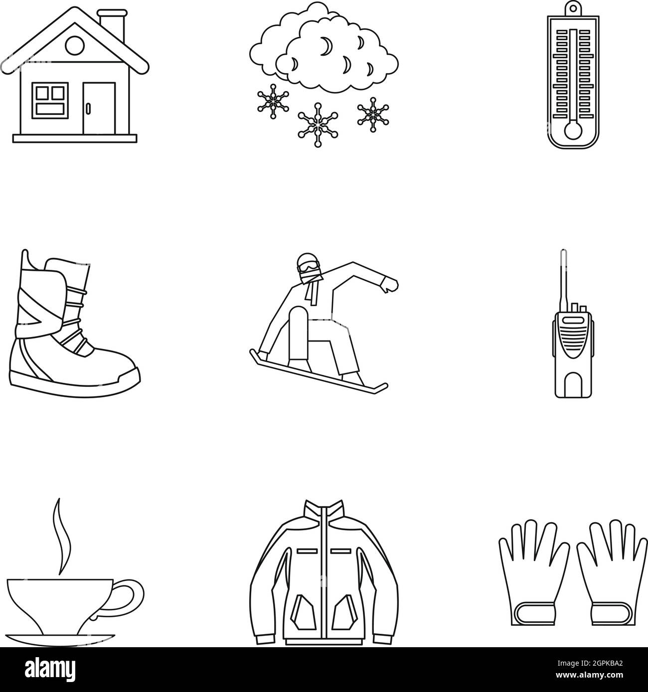 Leisure line icons collection Black and White Stock Photos & Images - Alamy