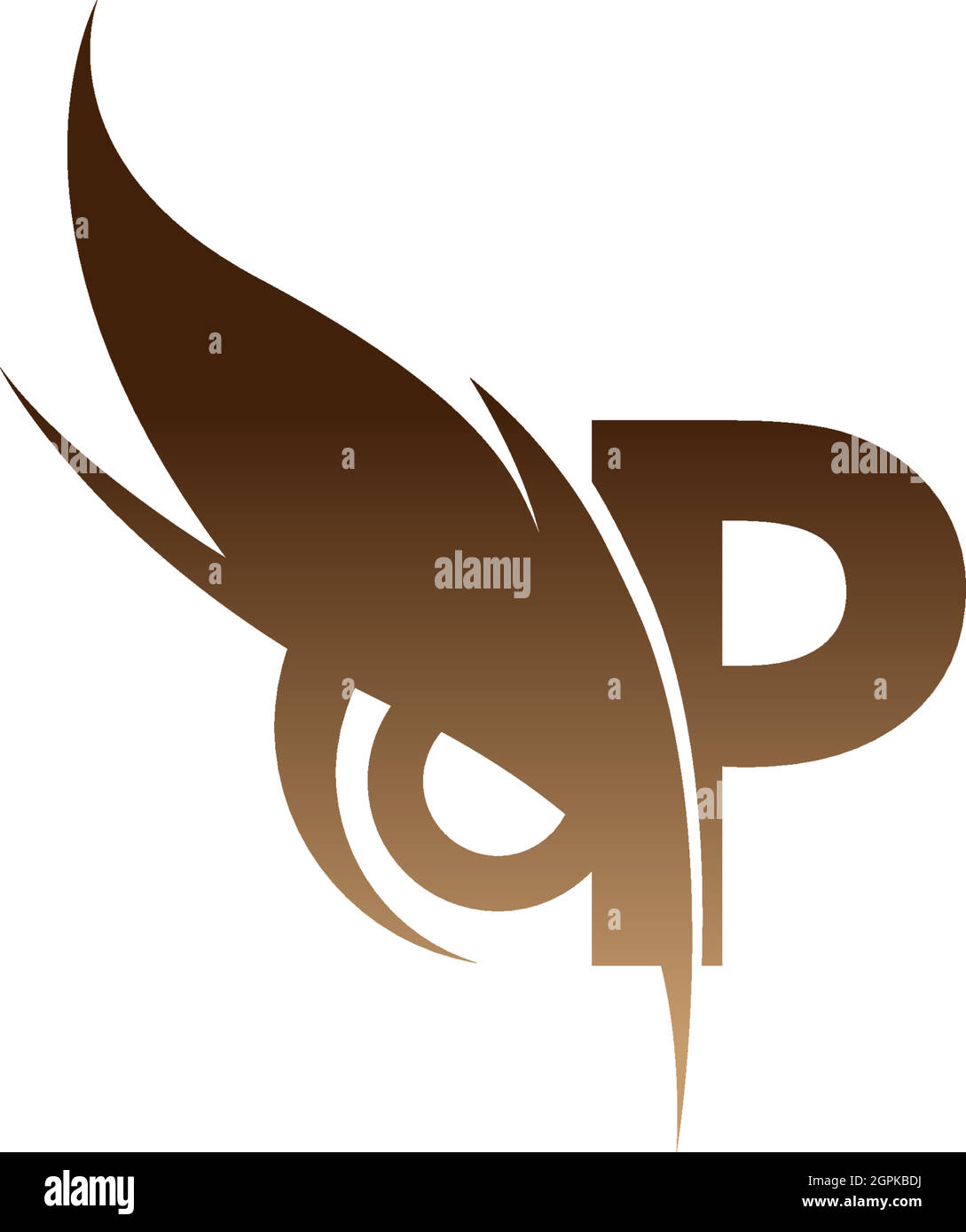 Letter P logo icon combined with owl eyes icon design vector Stock ...