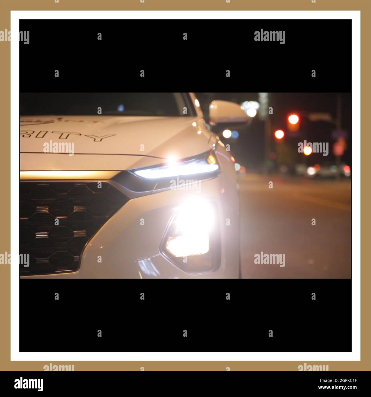 Security vehicle turning headlight ready to go Stock Photo - Alamy