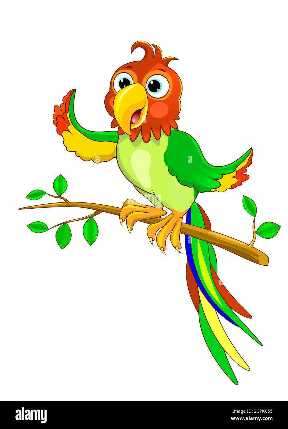 Bird on tree parrot Stock Vector Images - Alamy