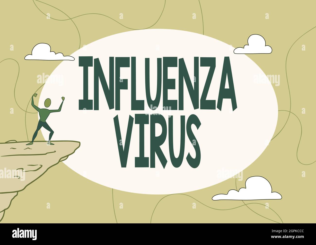 Sign displaying Influenza Virus. Word Written on an infectious disease ...