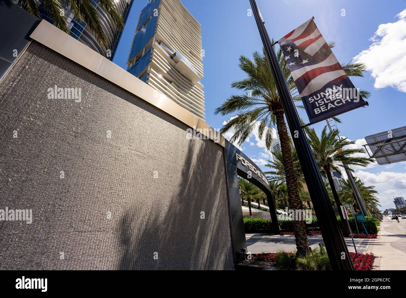 sunny Isles Beach, FL, USA - September 26, 2021: Sunny Isles Beach lamp ...