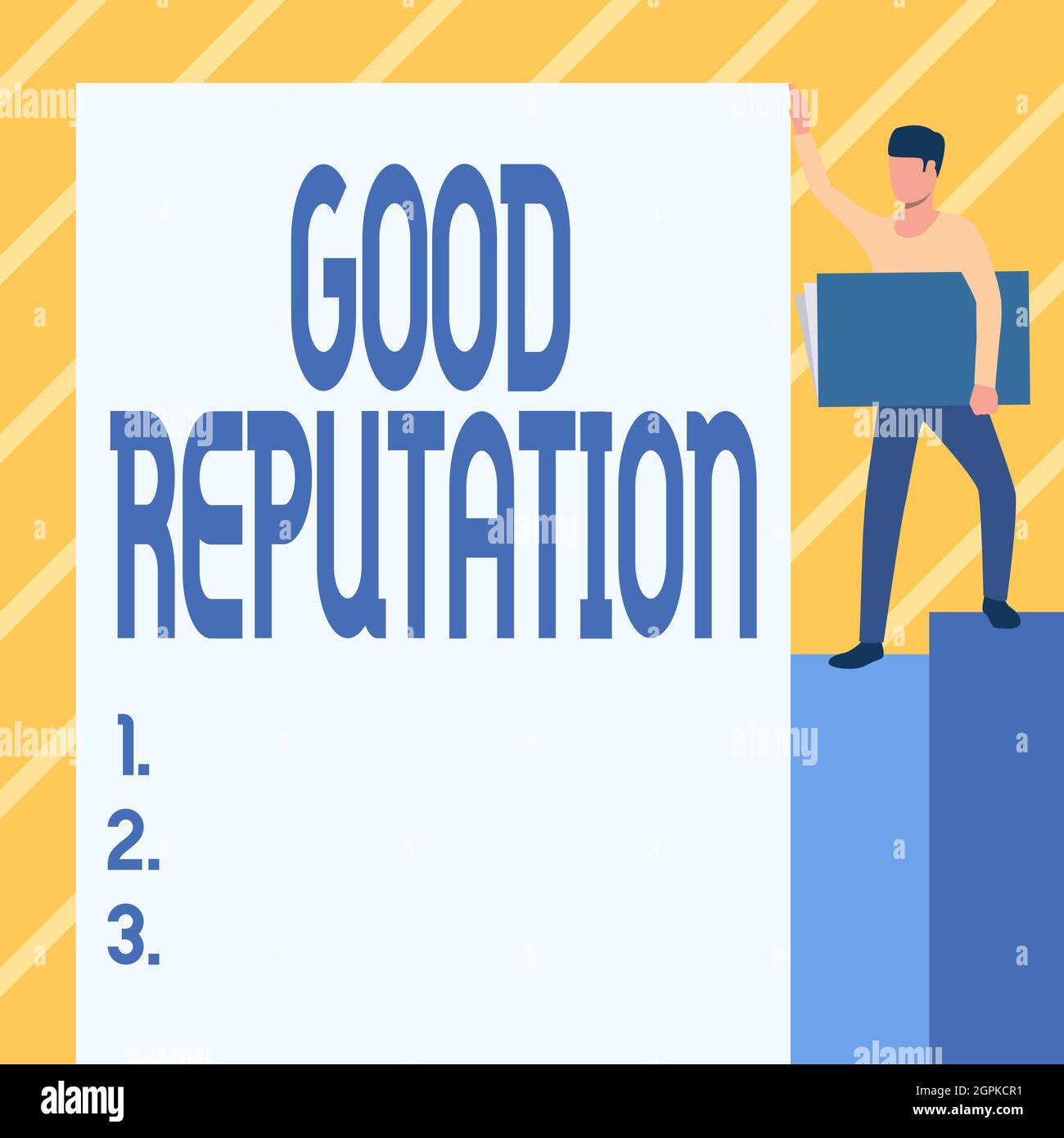 Conceptual caption Good Reputation. Business idea customer lays his or ...