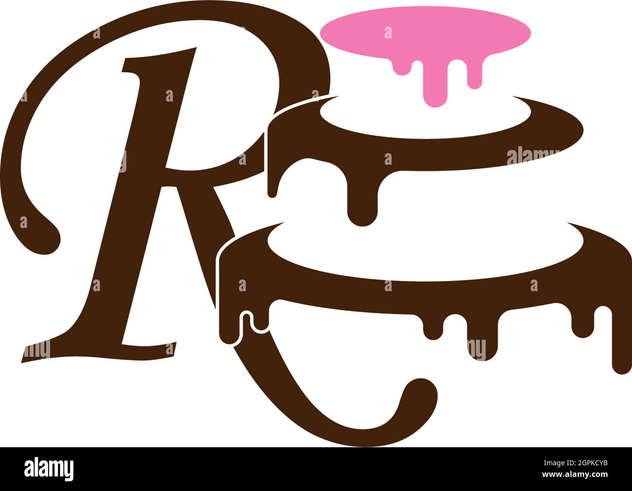 Letter R icon with wedding cake design template vector Stock Vector ...