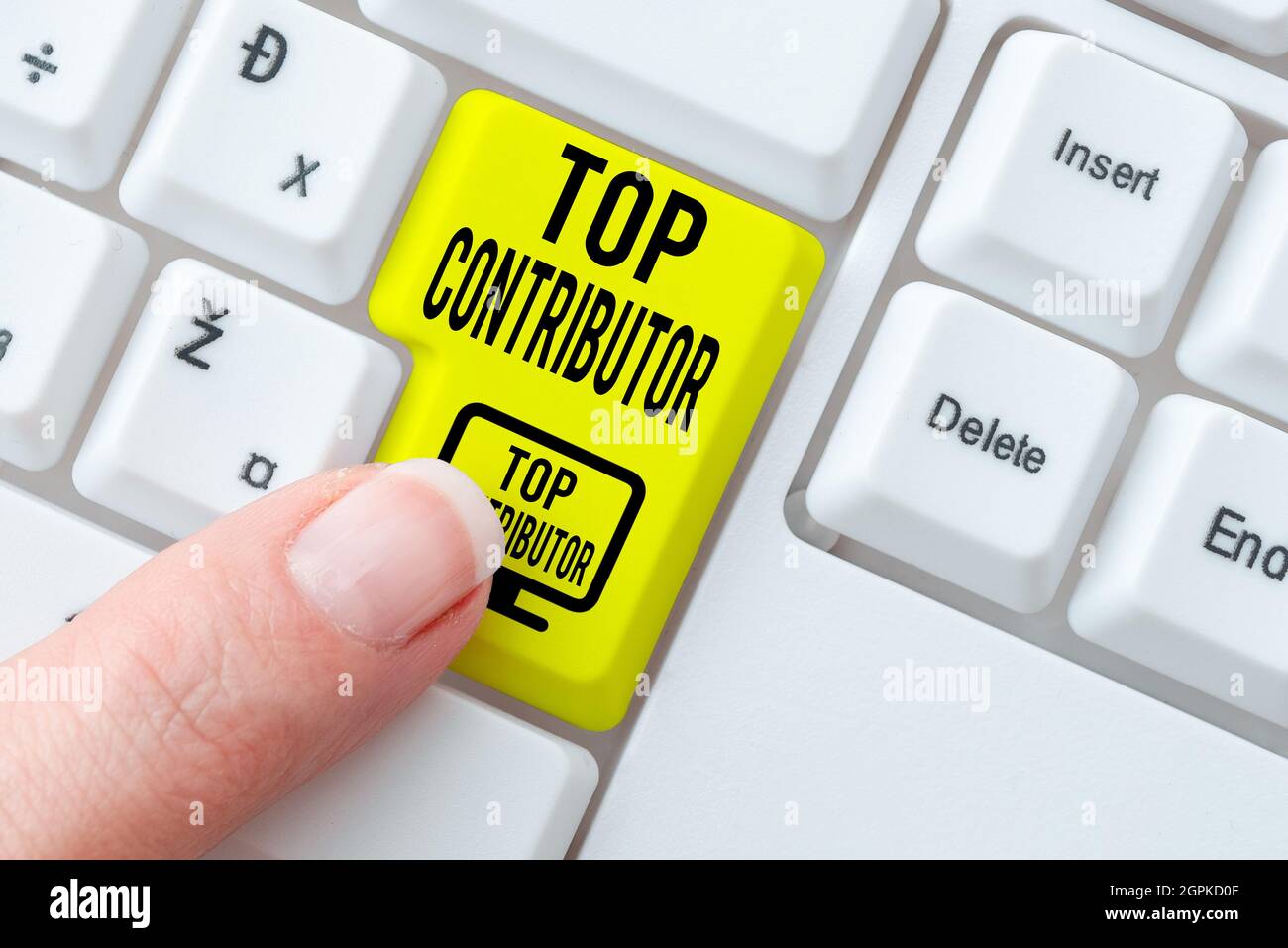 Text showing inspiration Top Contributor. Business approach person who ...