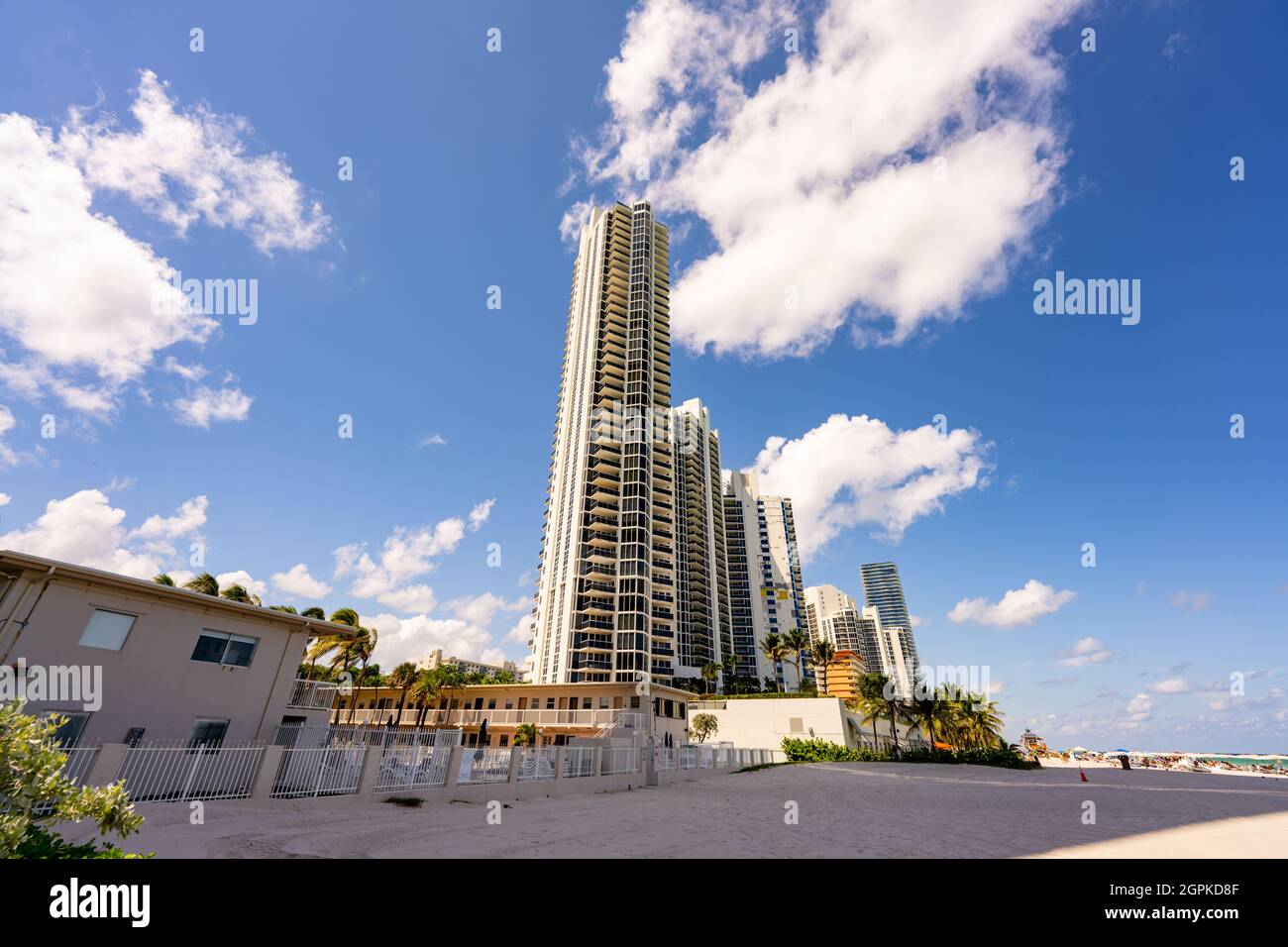 sunny Isles Beach, FL, USA - September 26, 2021: Beachfront condos and ...