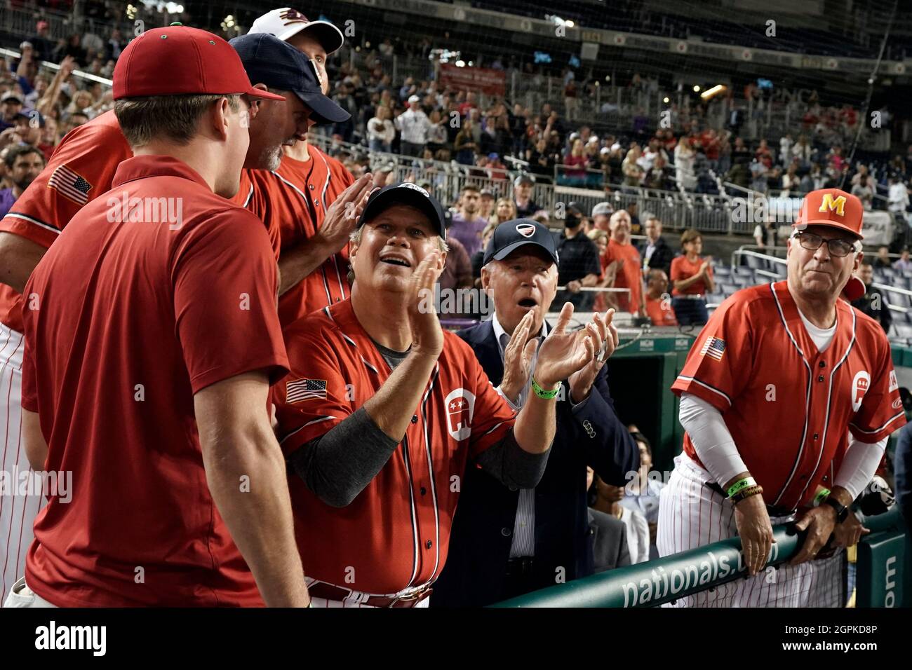 U.S. President Joe Biden attends the Congressional Baseball Game for ...