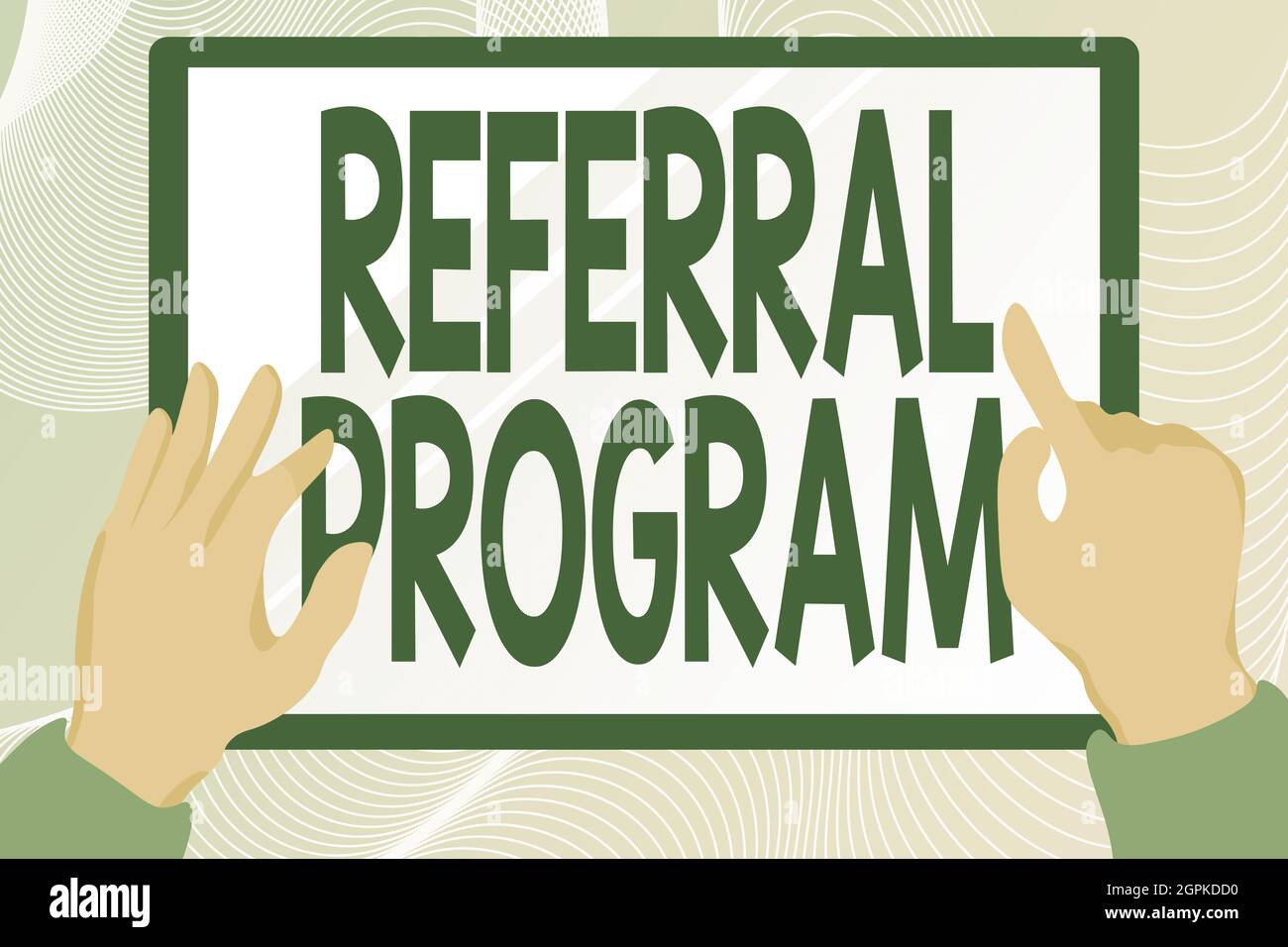 Text showing inspiration Referral Program. Concept meaning employees ...