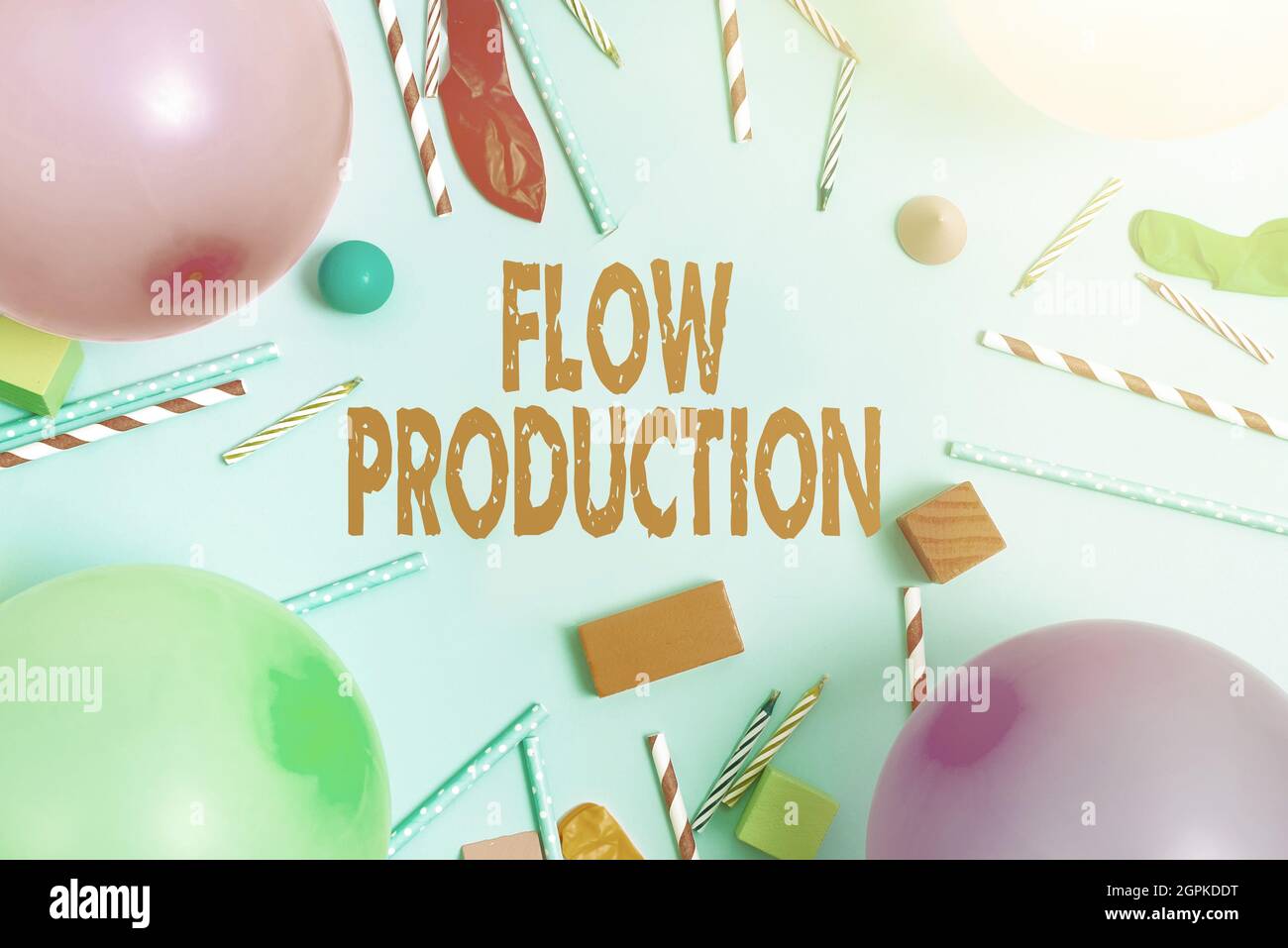 Writing Displaying Text Flow Production Business Showcase Items Are Produced From One