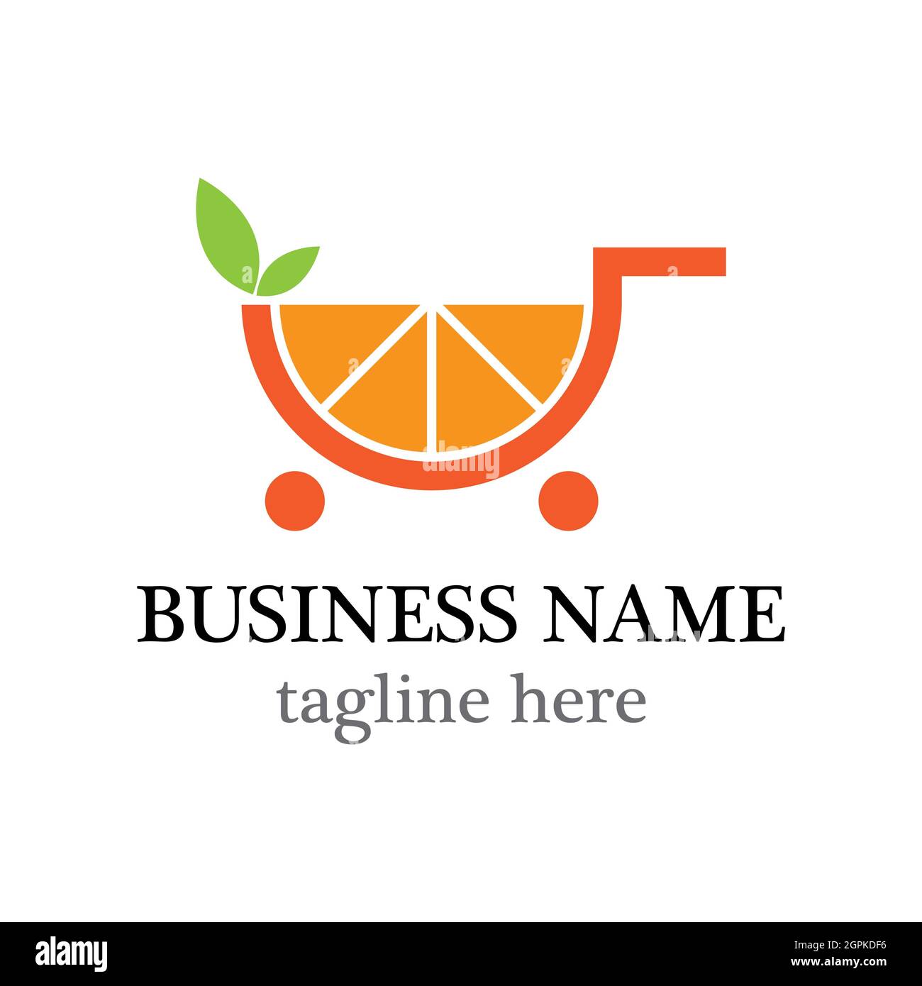 Orange shop logo template vector icon design Stock Photo - Alamy
