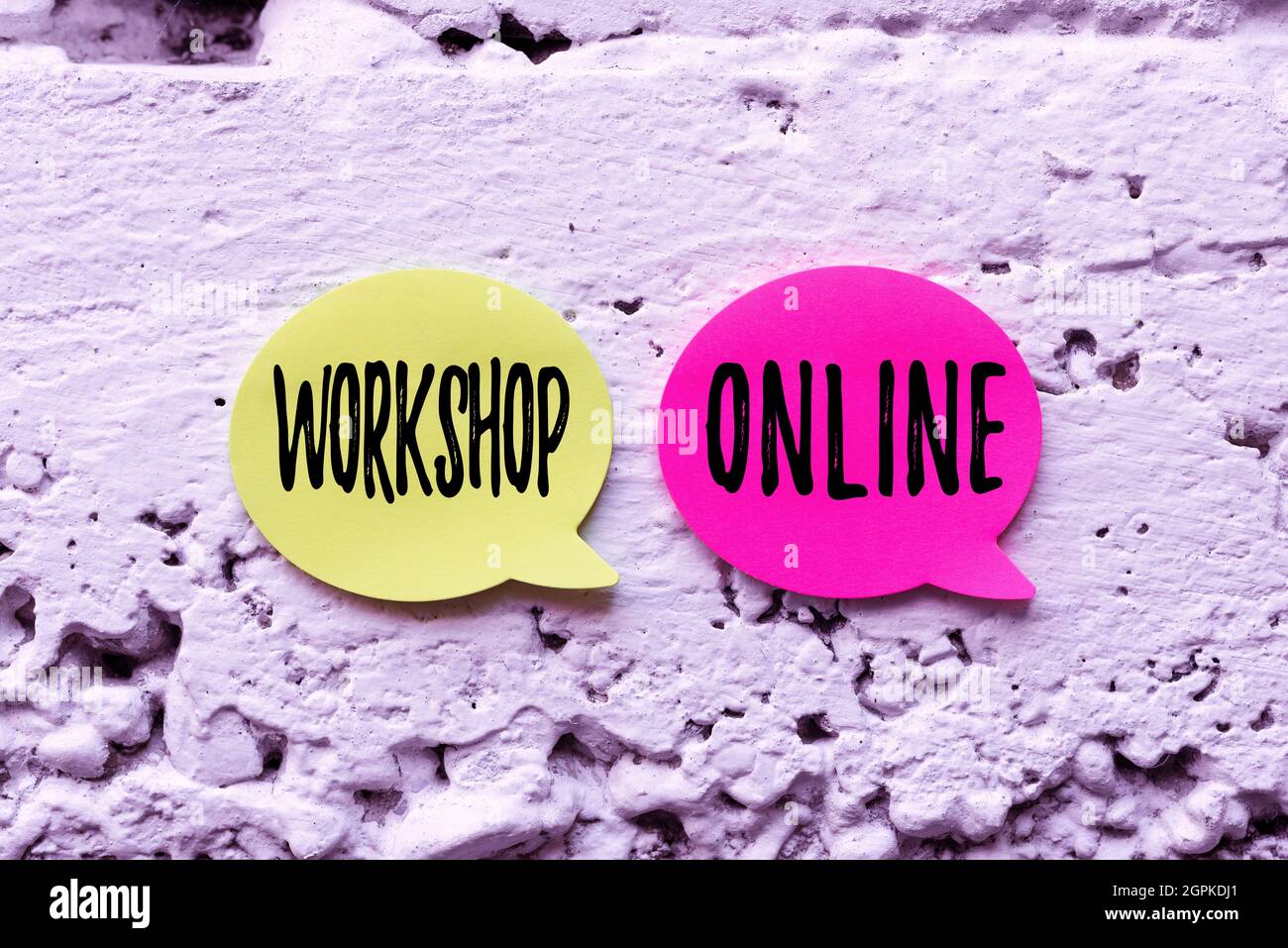 Text showing inspiration Workshop Online. Internet Concept group of ...