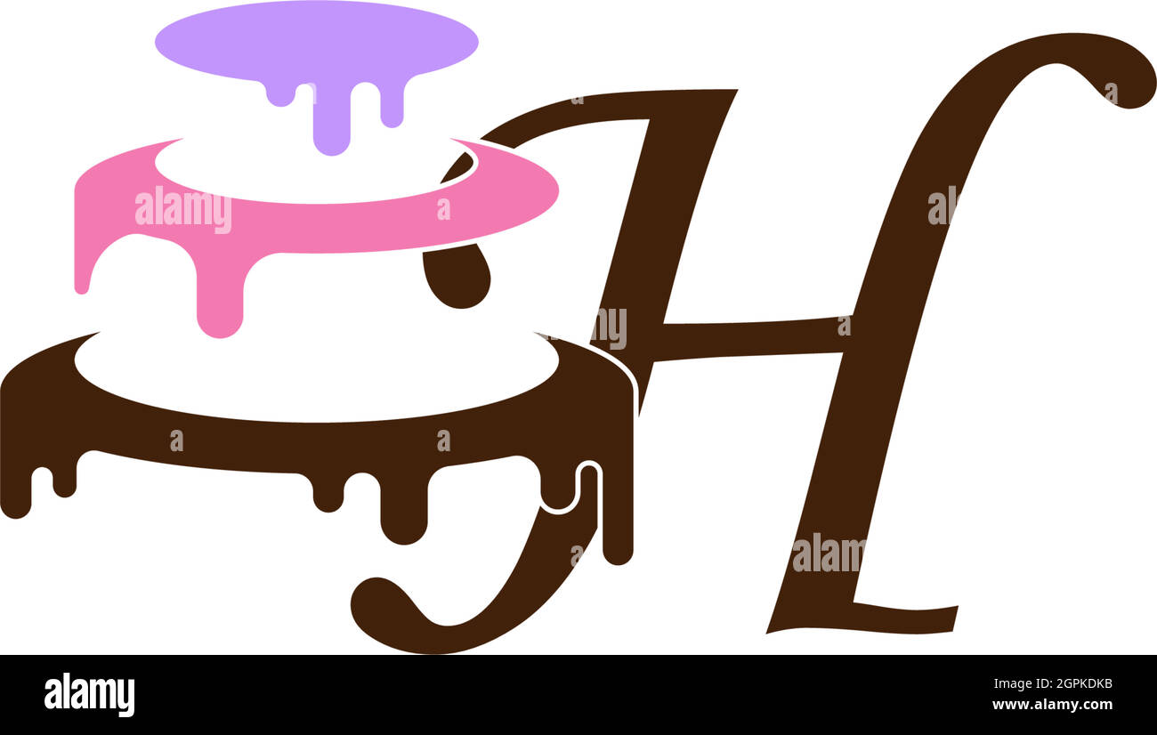 Letter H icon with wedding cake design template vector Stock Vector ...