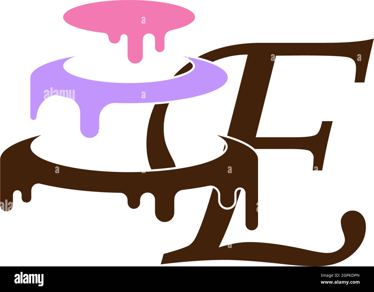 Letter E icon with wedding cake design template vector Stock Vector ...