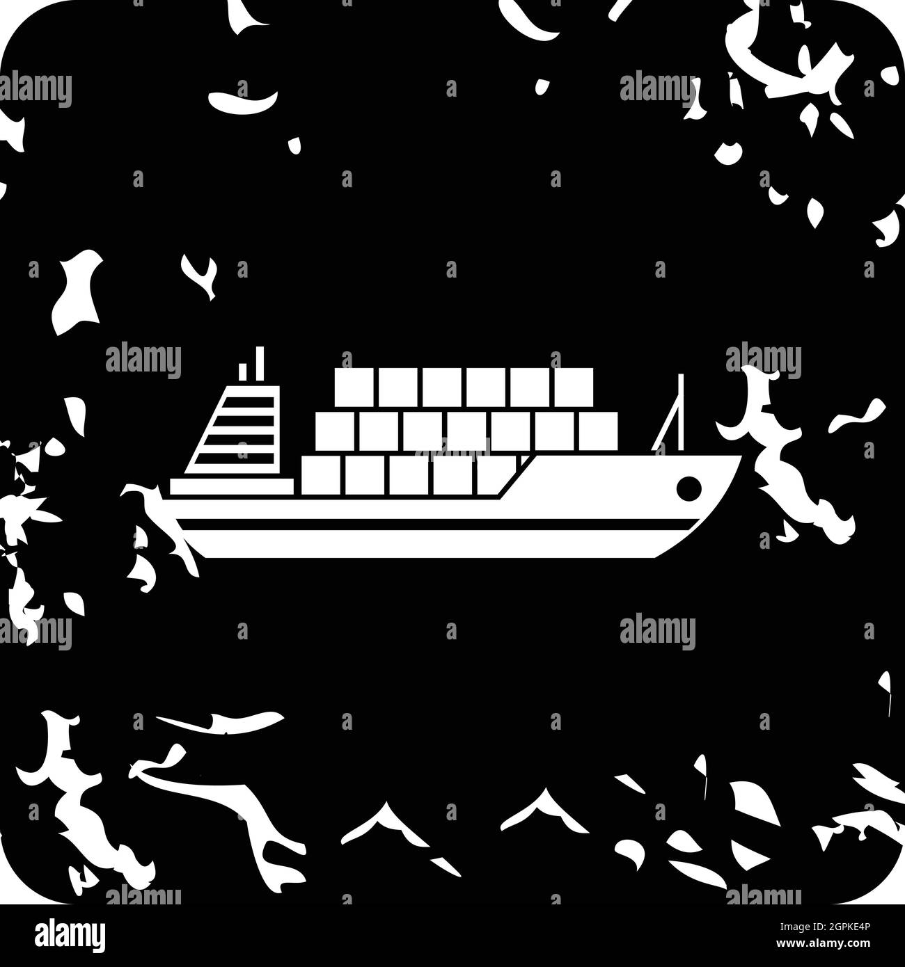 Cargo ship icon, grunge style Stock Vector Image & Art - Alamy
