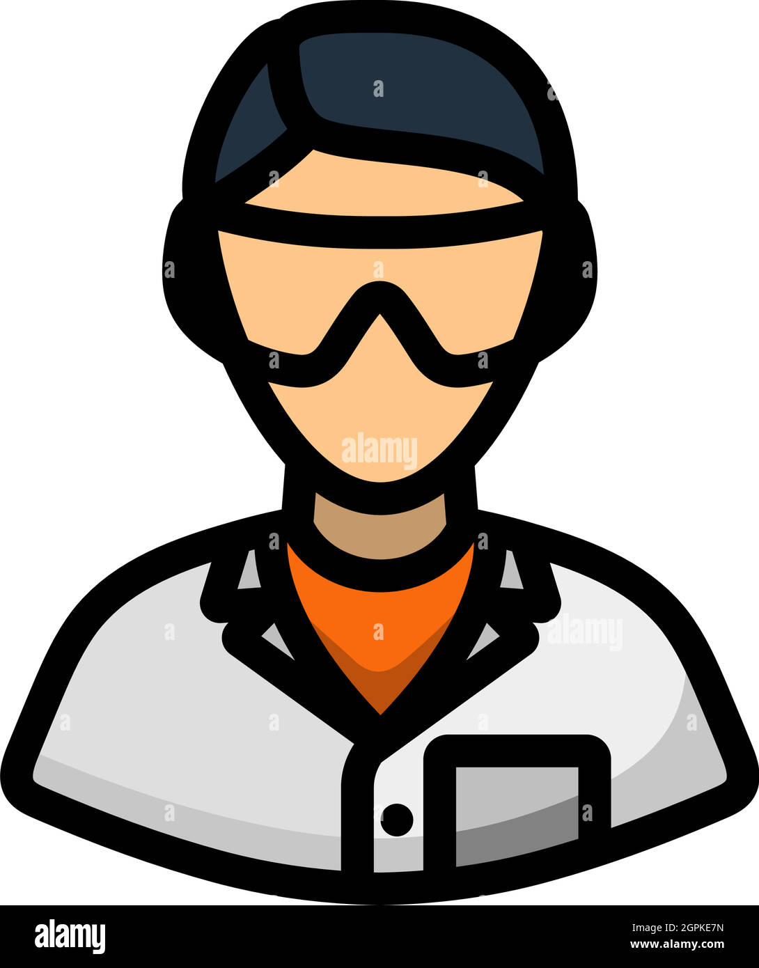 Scientist icon in outline Stock Vector Images - Alamy