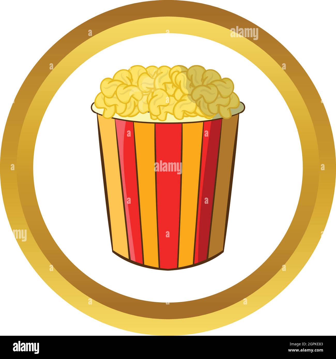 Popcorn in striped bucket vector icon Stock Vector Image & Art - Alamy