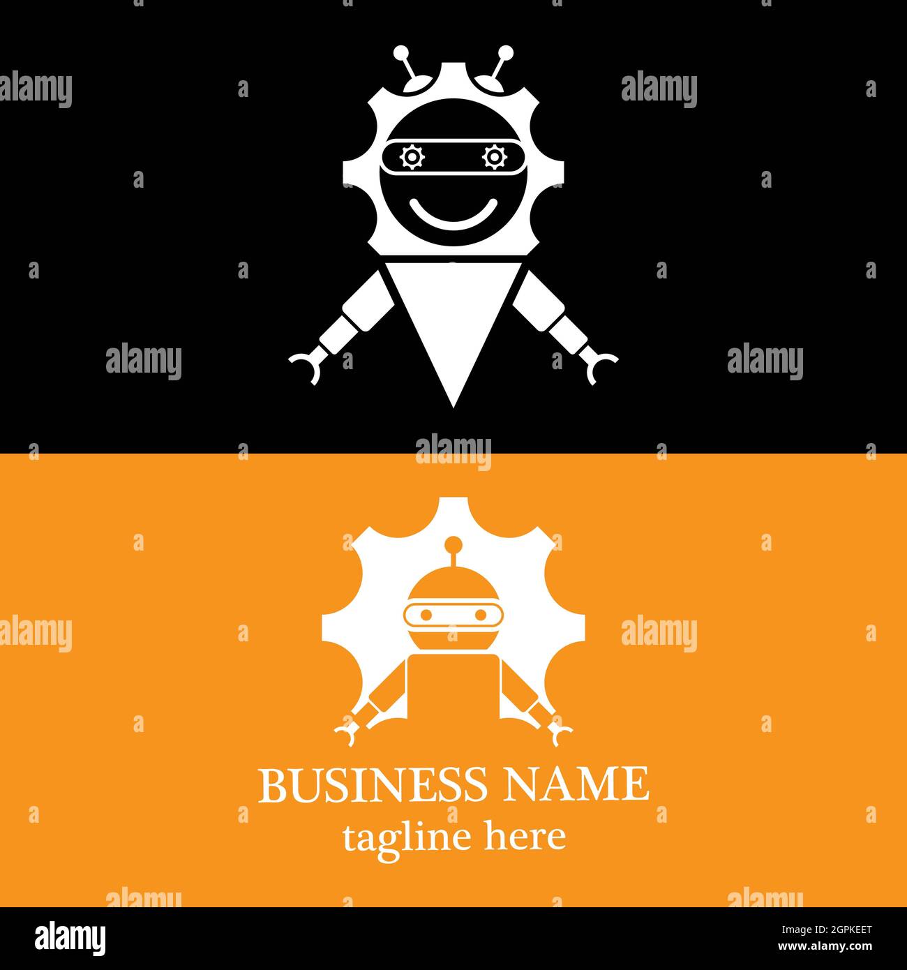 Robot technology logo template icon design Stock Photo - Alamy