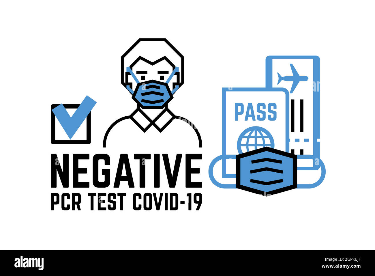 Tourist with negative result PCR Covid-19 test Stock Vector Image & Art ...
