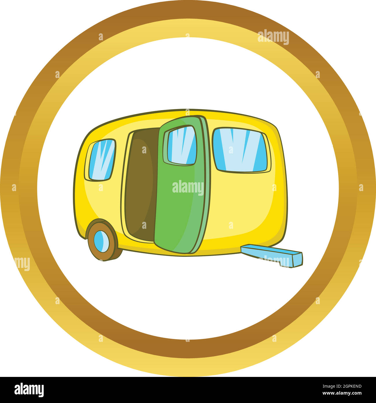 Yelllow camping trailer vector icon Stock Vector Image & Art - Alamy
