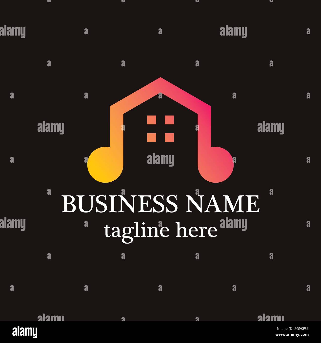 House music vector logo template design Stock Photo - Alamy