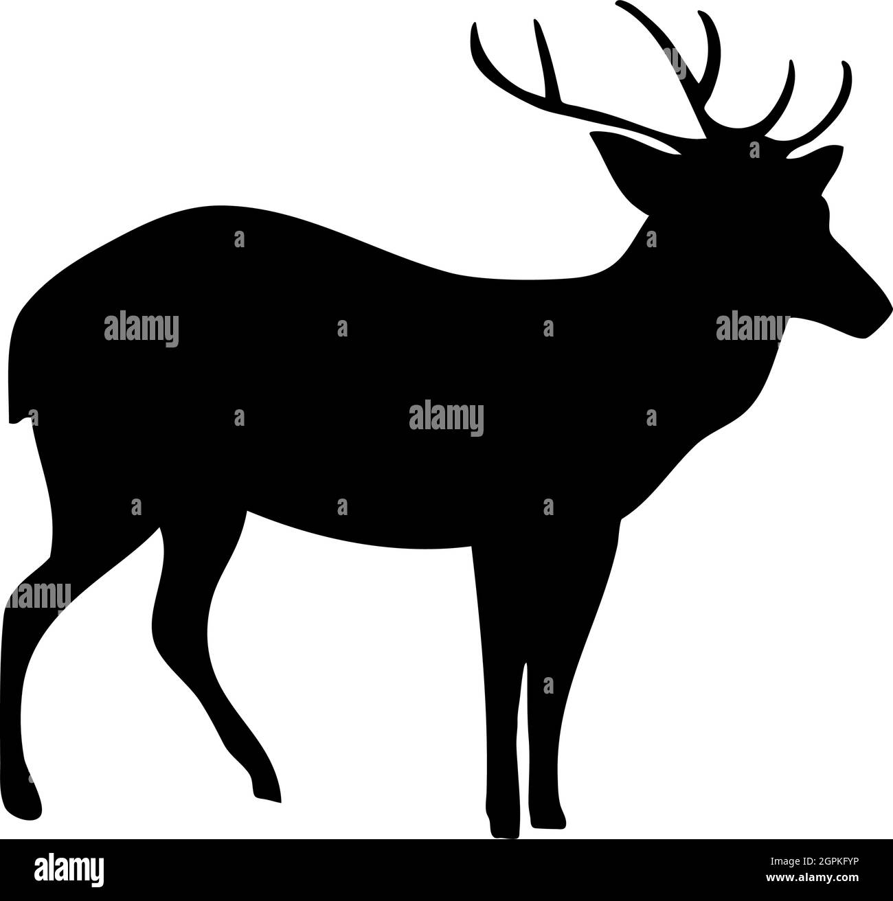 Creative illustration silhouette deer Stock Vector Images - Alamy