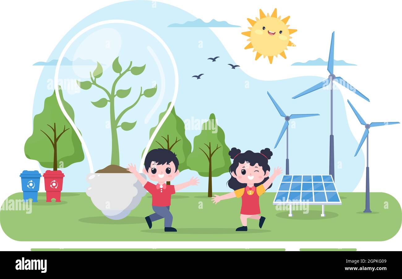 People Planting Trees Flat Cartoon Vector Illustration With Gardening ...