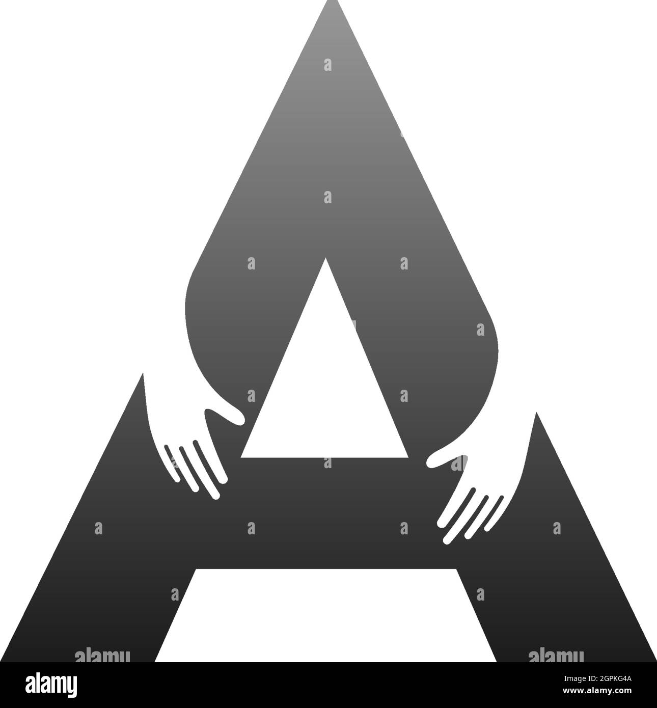 Letter A logo icon with hand design symbol template Stock Vector Image ...