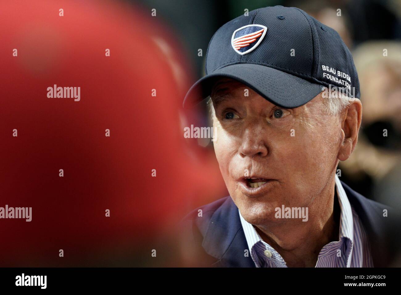 U.S. President Joe Biden attends the Congressional Baseball Game for ...