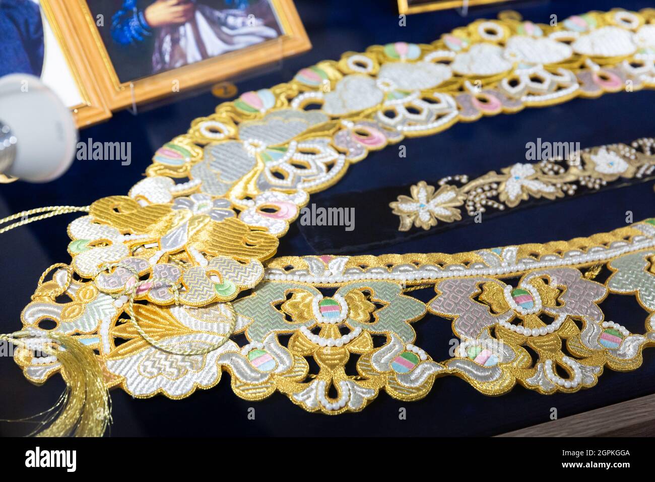Expositions of Goldwork Embroidery Museum at Torzhok Stock Photo - Alamy