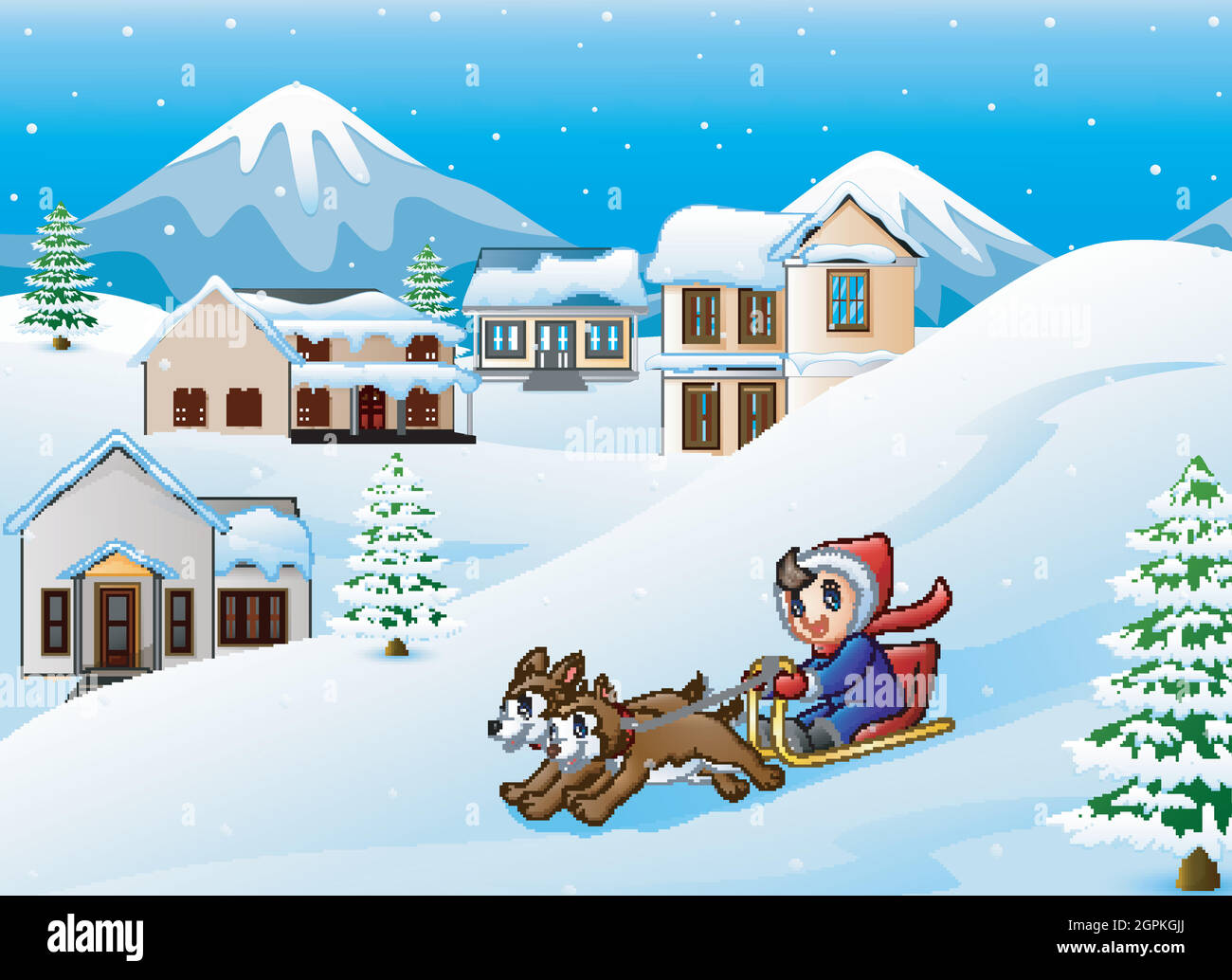Sled pulling Stock Vector Images - Alamy
