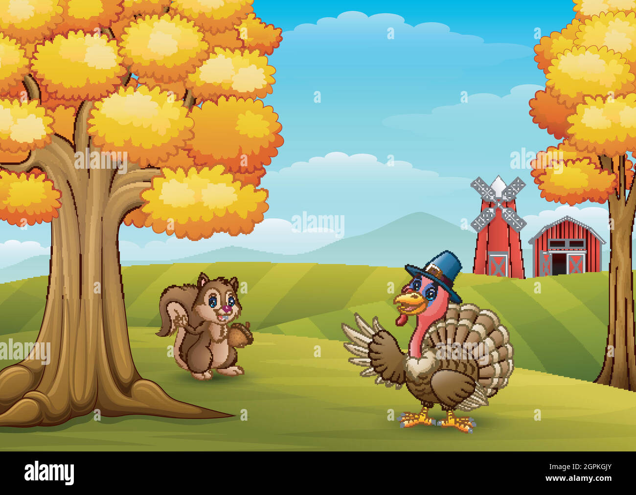 Two funny turkeys in farm background Stock Vector Image & Art - Alamy